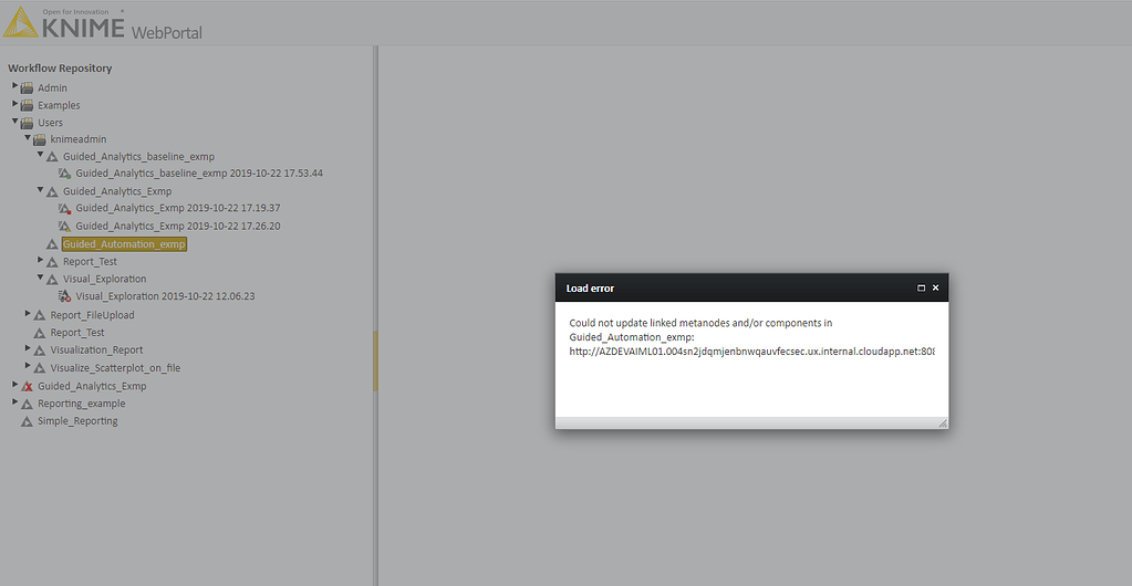 Not able to run the Guided automation workflow on Knime Server - KNIME Server - KNIME Community ...