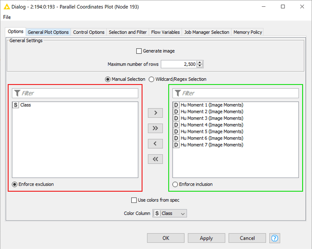 Parallel coordinates color column - KNIME Extensions - KNIME Community ...