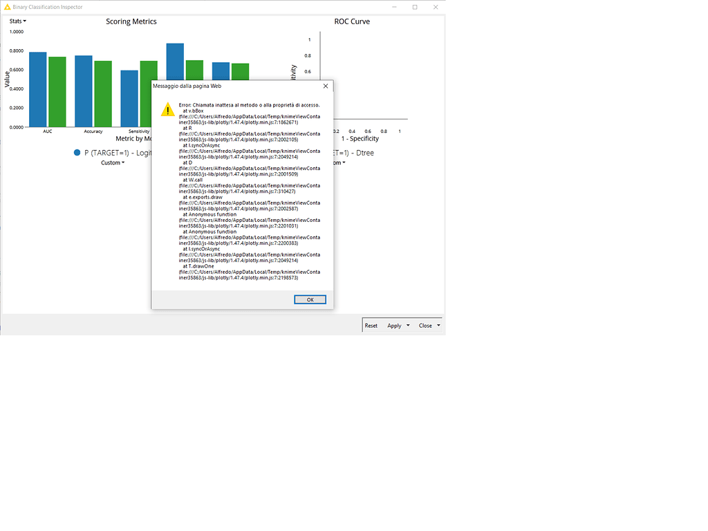 Binary Classification Inspector error - KNIME Extensions - KNIME Community Forum