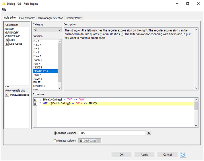 Create A New Column With Values From Data In One Of Two Columns Knime
