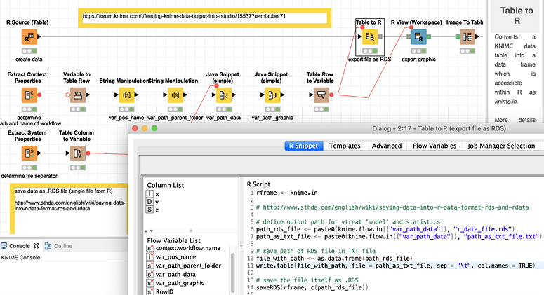 Feeding Knime data output into RStudio - KNIME Extensions - KNIME Community Forum