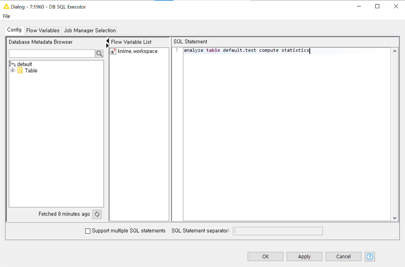 DB SQL Executor node result - KNIME Analytics Platform - KNIME Community Forum