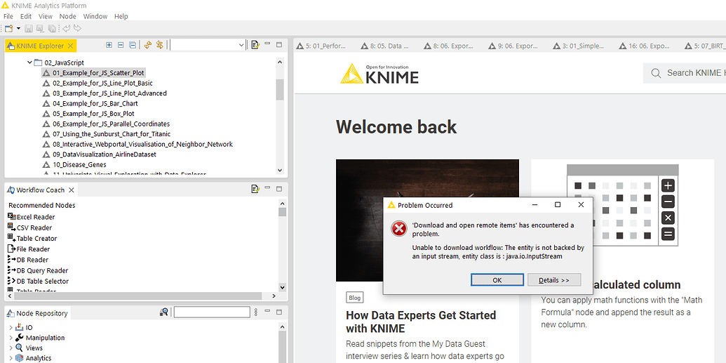 Unable to download workflow - KNIME Analytics Platform - KNIME ... Unable to download workflow - KNIME Analytics Platform - KNIME ...