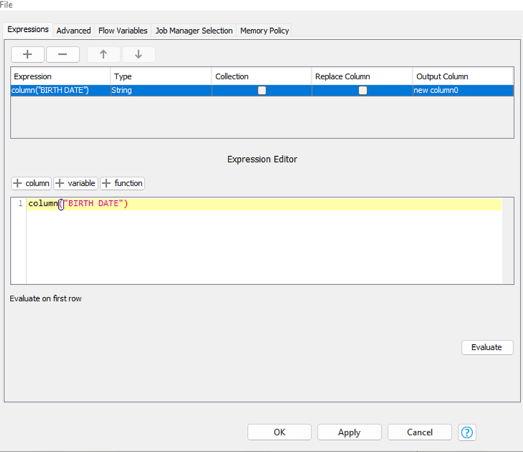 COLUMN EXPRESSIONS CONFIGURATION - KNIME en Français - KNIME Community ... COLUMN EXPRESSIONS CONFIGURATION - KNIME en Français - KNIME Community ...