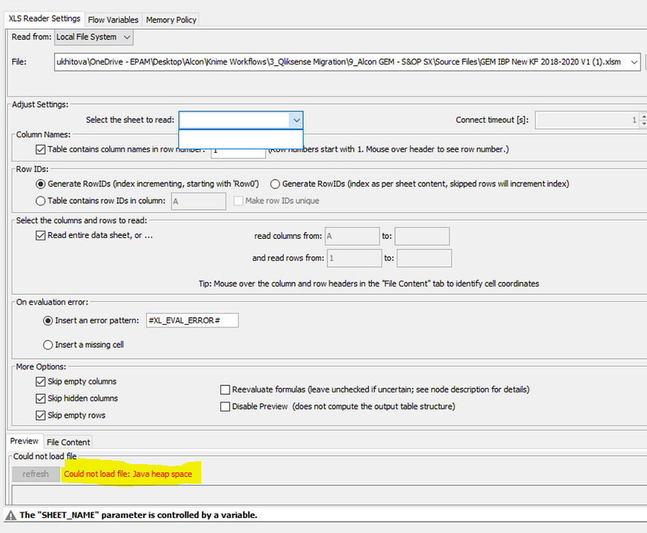 Execute failed: Java heap space - KNIME Analytics Platform - KNIME ...