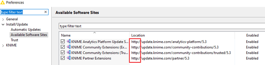how to update KNIME platform or KNIME extensions online behind a firewall, with KNIME 5.3 ...