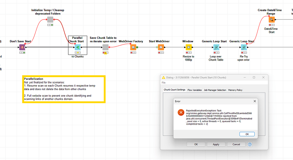 Parallel Chunk Loop: Rejected Execution Error - Implemented Fixes - KNIME Community Forum