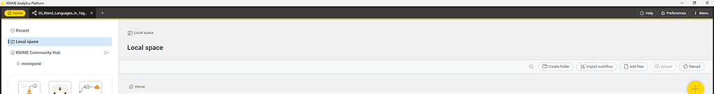 Add Workspace Folder Name beside "Local space" - Feedback & Ideas - KNIME Community Forum