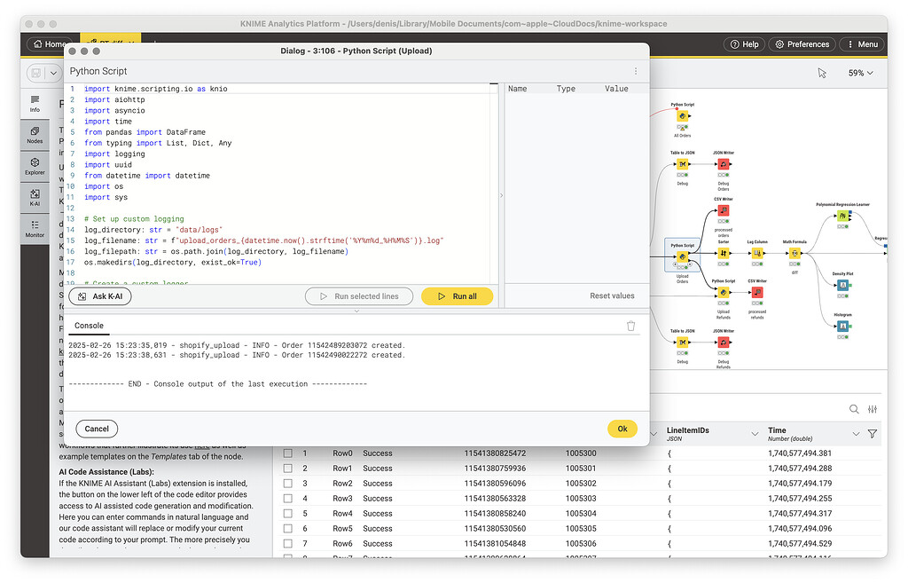 Inconsistent Behavior Python Script Execution In Detail View Does Not