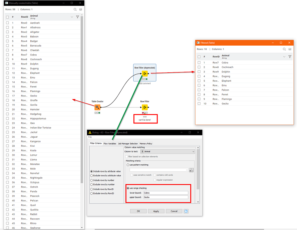 Row Splitter and Row Filter with string range/boundary comparisons ...