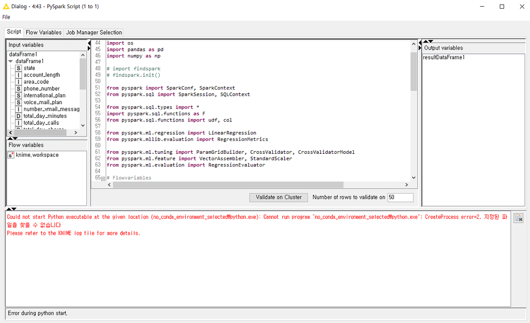Pyspark error that the specified file was not found - KNIME Analytics Platform - KNIME Community ...