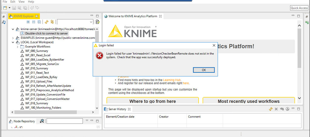 Unable to connect to Knime server - KNIME Server - KNIME Community Forum