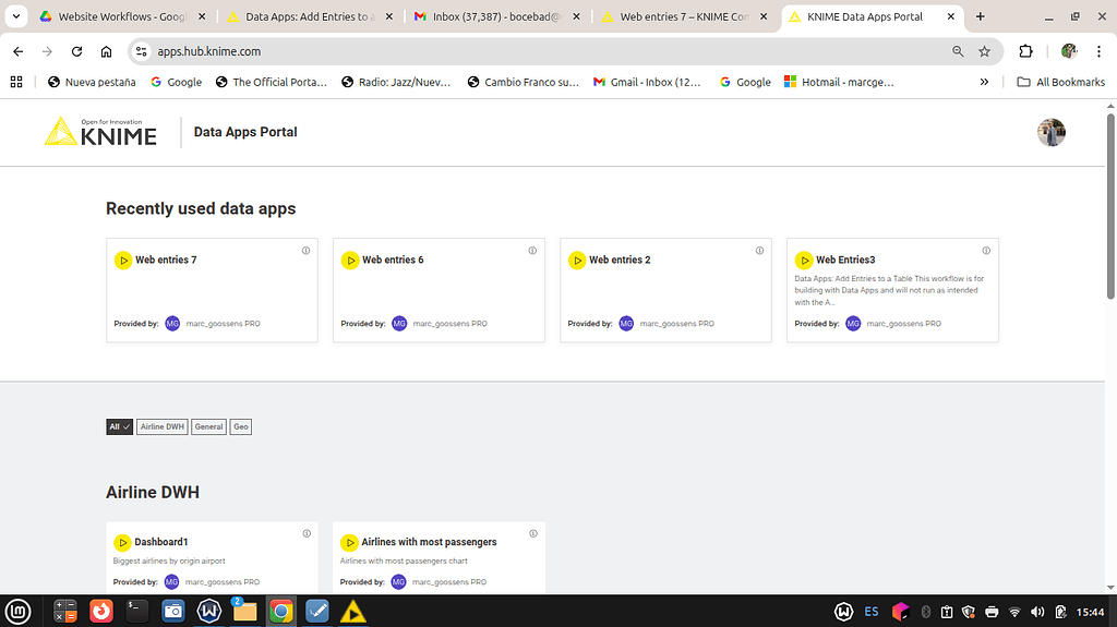 (Probably a stupid) question about Data Apps Portal - KNIME Analytics ...