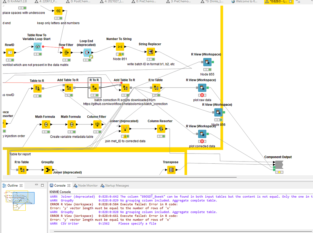 Error with LOESS batch correction metanode - KNIME Extensions - KNIME Community Forum