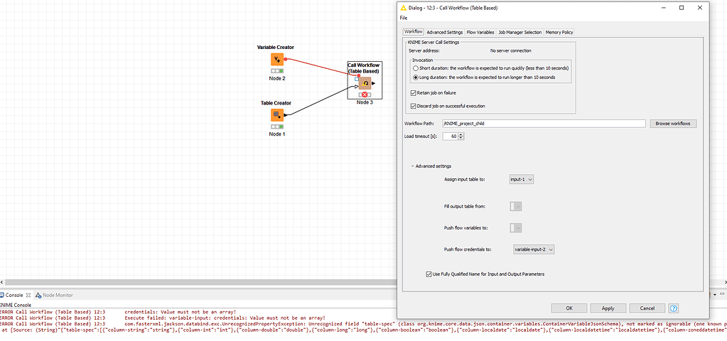 Call Workflow (Table Based) - Problems with pushing flow variables in KNIME versions 4.4.1 and 4 ...