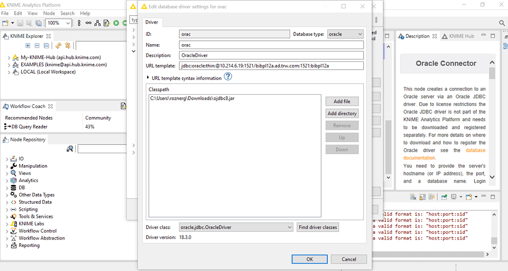 DB Connector Oracle - KNIME Analytics Platform - KNIME Community Forum