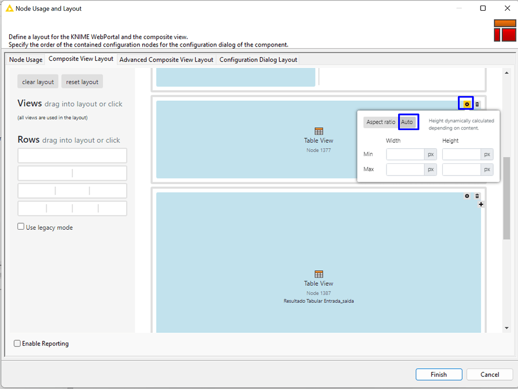 Component Layout configuration (Ratio Display Auto) - KNIME Analytics Platform - KNIME Community ...