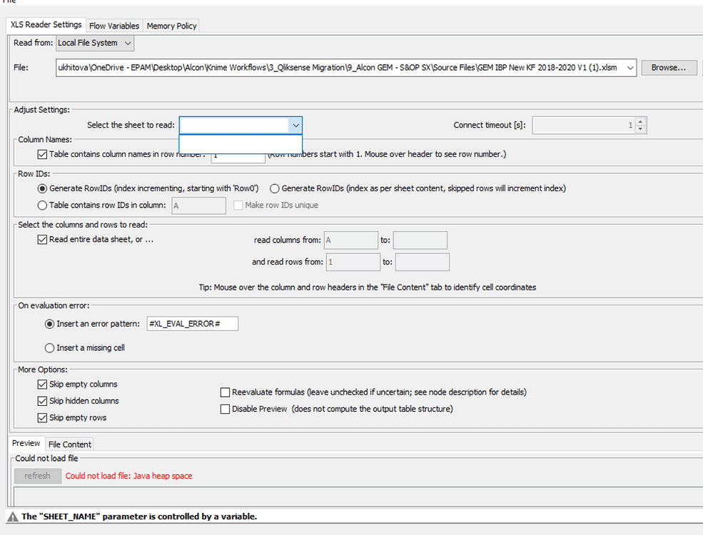 Execute failed: Java heap space - KNIME Analytics Platform - KNIME Community Forum