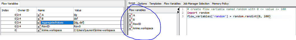 String collection flow variable in python node - KNIME Extensions ...