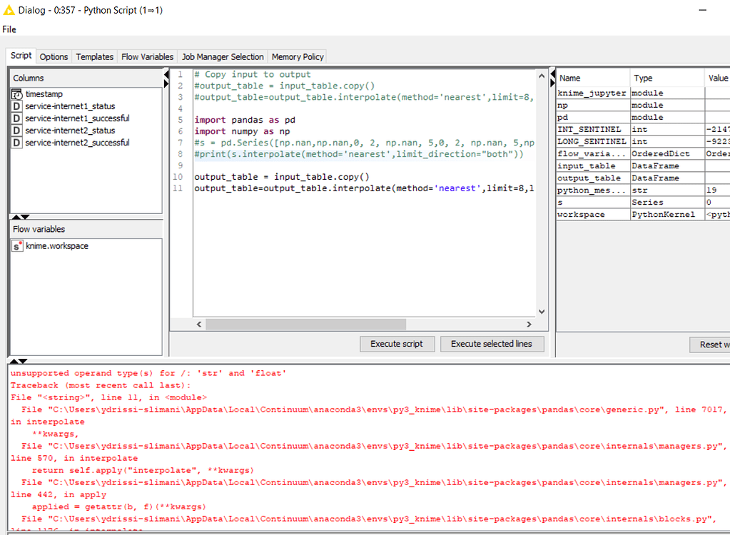Python Script Node error unsupported operand type(s) - KNIME Extensions - KNIME Community Forum