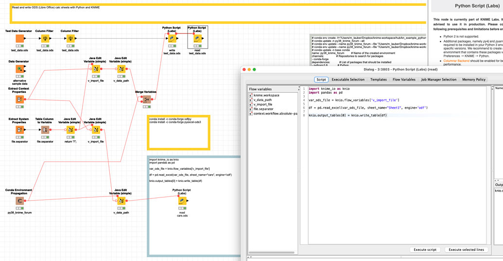 How to Read ODS files with the help of python and loop? - KNIME ...