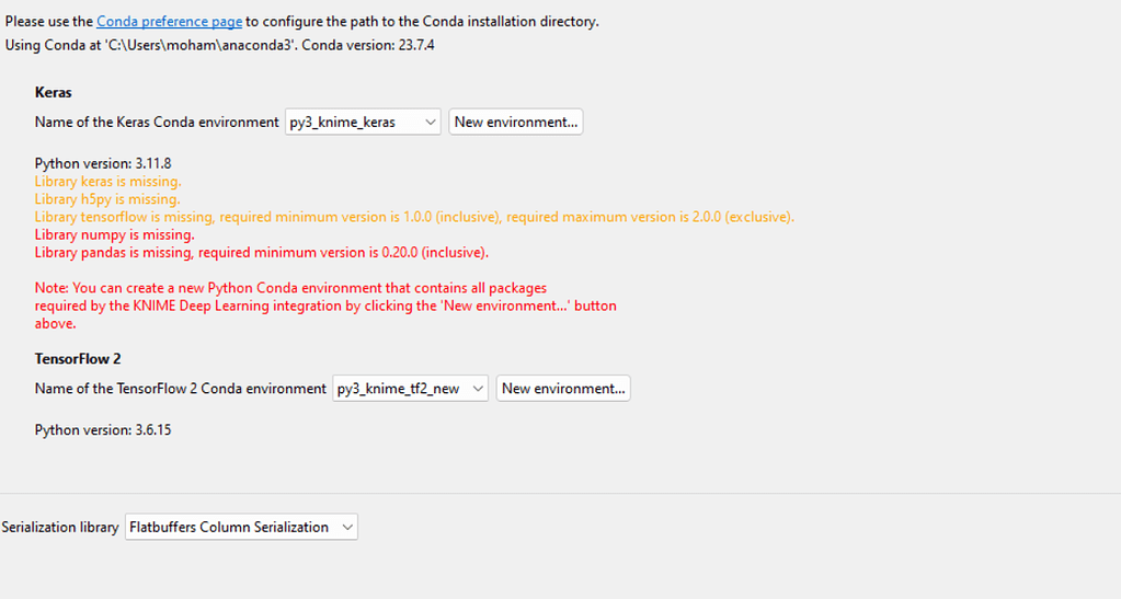 Issues with TensorFlow and Keras installation - DeepLearning - KNIME Analytics Platform - KNIME ...