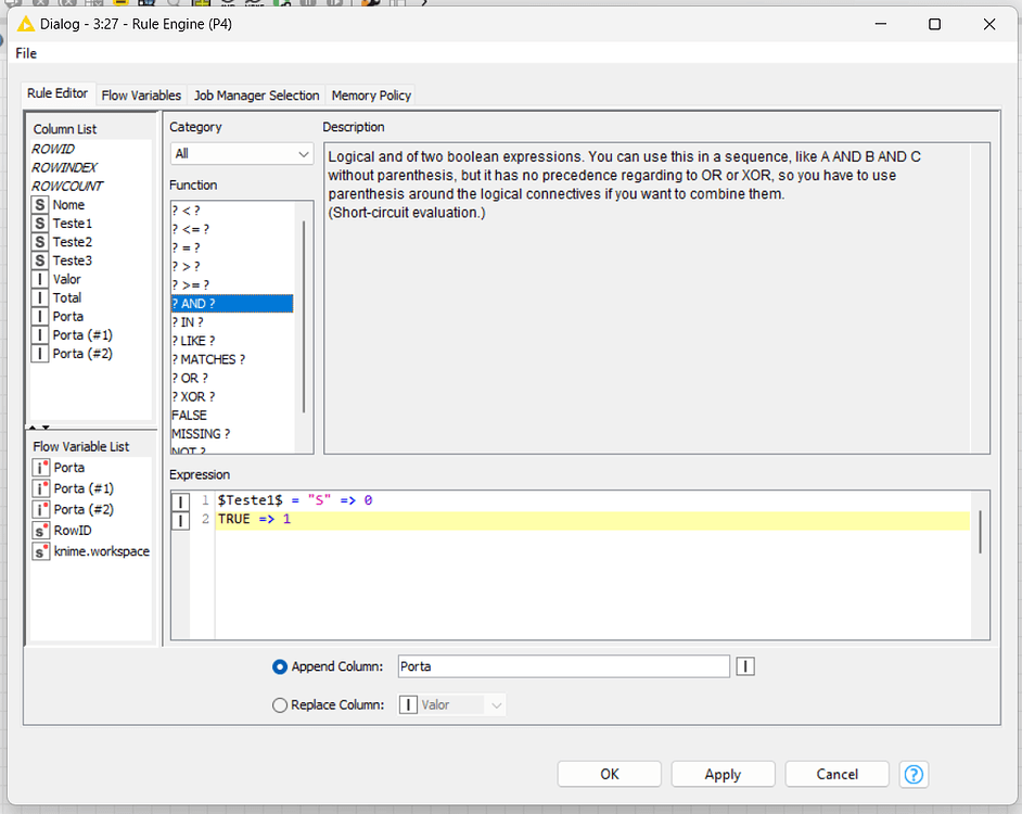 IF, OR, AND Statement Rule Engine - KNIME Analytics Platform - KNIME Community Forum
