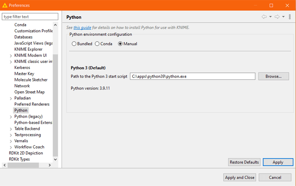 Execution failed: Could not connect to the Python process - KNIME Analytics Platform - KNIME ...