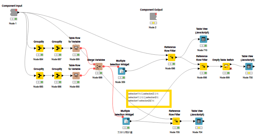 How to combine two Multiple Selection Widgets with Switch logic in ...