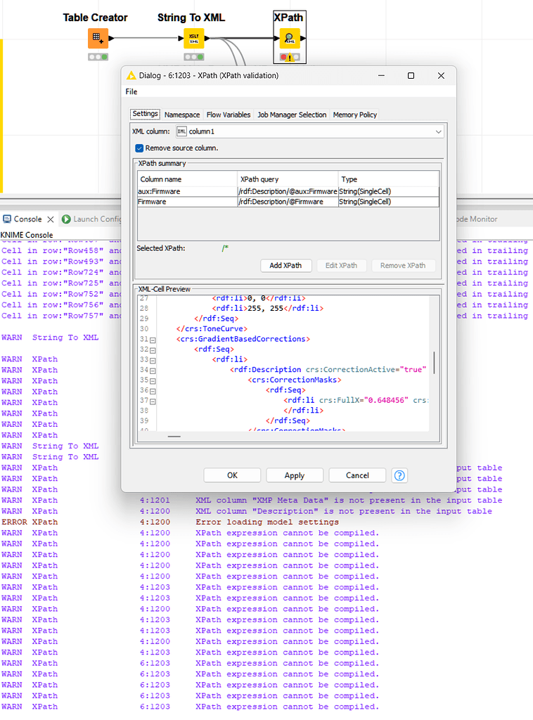 XPath Validation: Add indication which XPath fails to valididate - Feedback & Ideas - KNIME ...