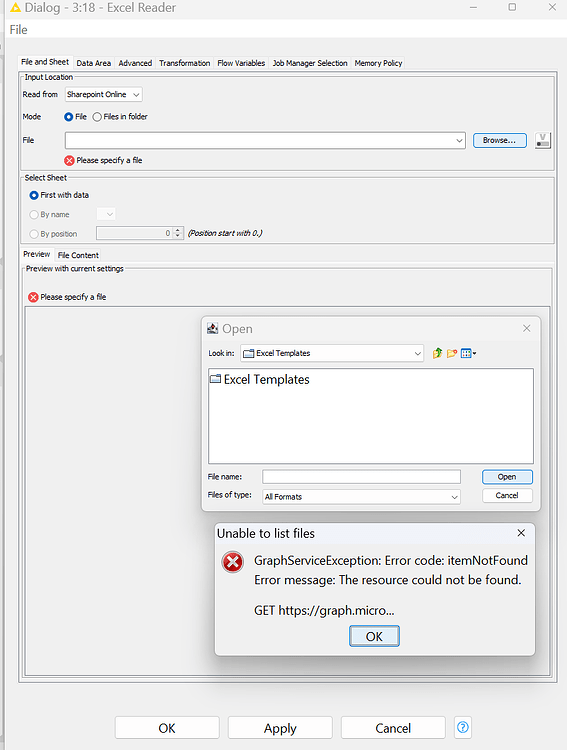 Sharepoint Online Connector extraction to Excel not working - KNIME ...