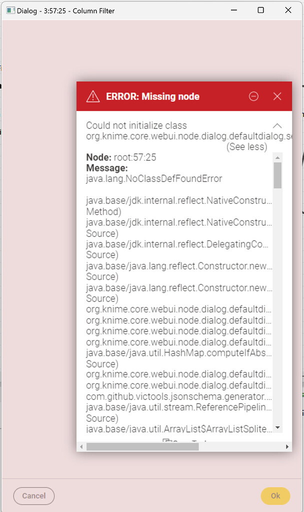 Error Column Filter Node Knime Analytics Platform Knime Community Forum 