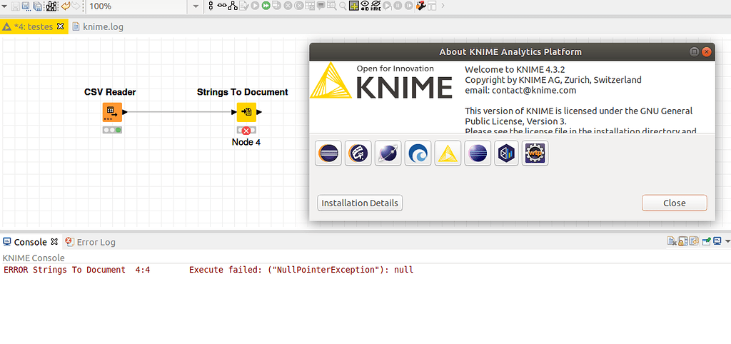 Strings To Document - NullPointerException - KNIME Analytics Platform - KNIME Community Forum