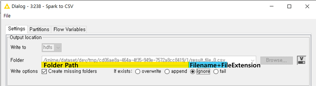 How to specify filename in Spark to csv node - KNIME Extensions - KNIME ... How to specify filename in Spark to csv node - KNIME Extensions - KNIME ...