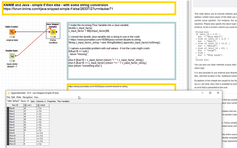 java snipped simple if else - KNIME Analytics Platform - KNIME Community Forum