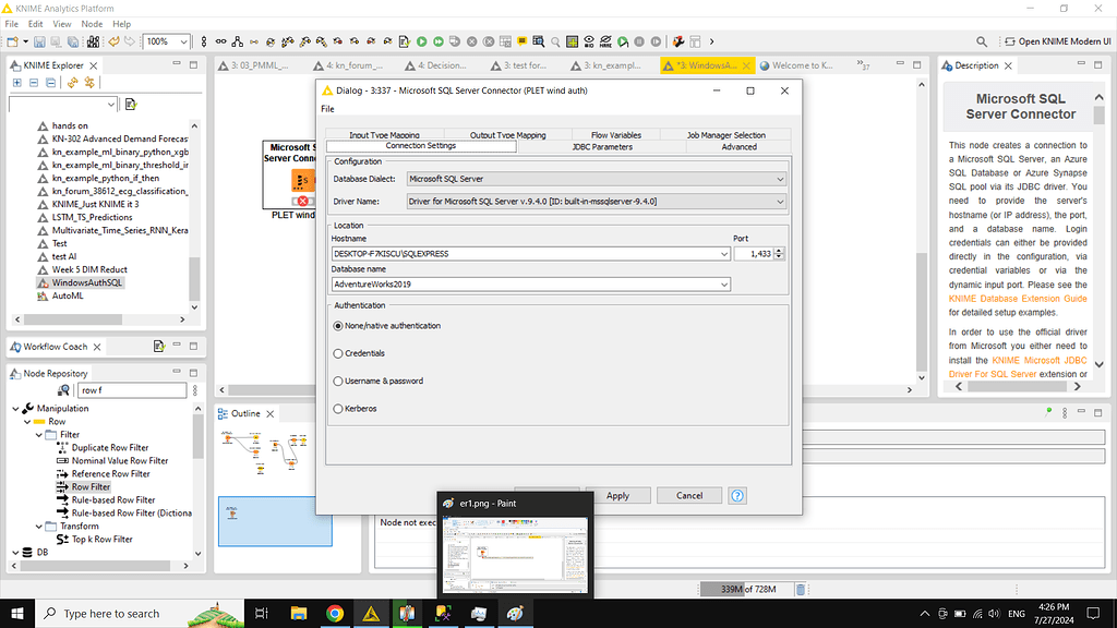 Execute failed: Login failed for user - KNIME Analytics Platform - KNIME Community Forum