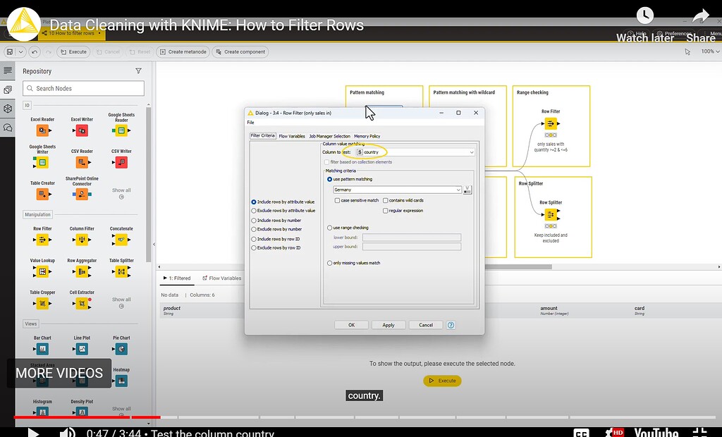 Using Knime Row Filter to Select 2 Text Values in a Column - KNIME Analytics Platform - KNIME ...