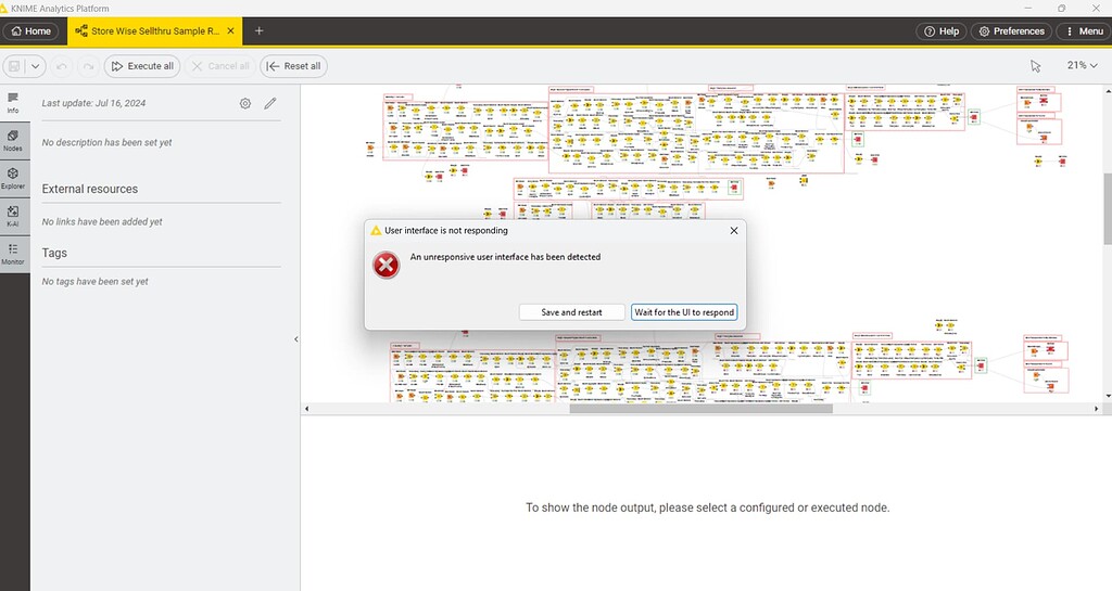 User interface is not responding - KNIME Analytics Platform - KNIME ...