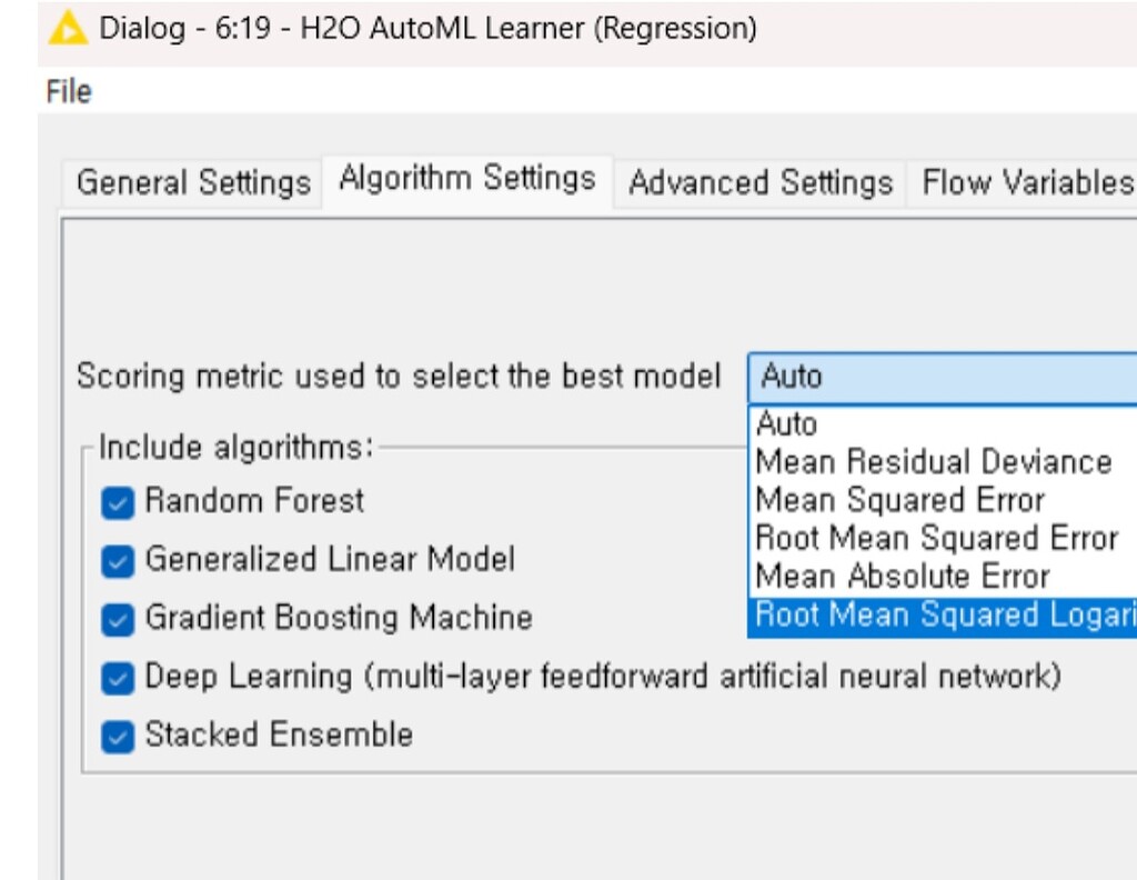 H2o Automl Learner Regression Model Id Knime Analytics Platform Knime Community Forum