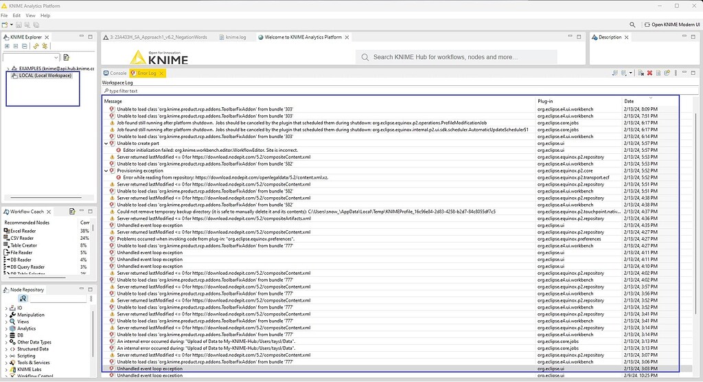 Error on importing KNIME workflow into Local Workspace - KNIME Analytics Platform - KNIME ...