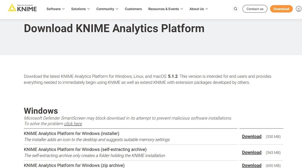 Unable to download KNIME - KNIME Analytics Platform - KNIME Community Forum