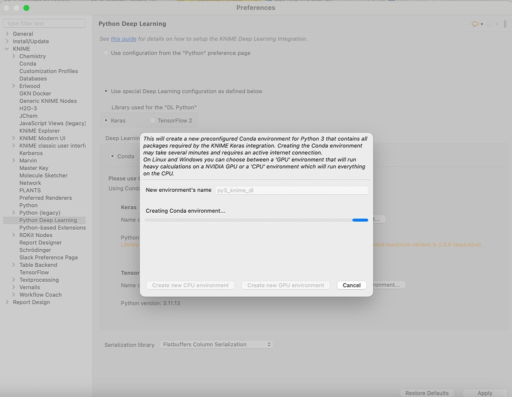 Trouble Setting Up Python for KNIME Deep Learning: 'cairo=1.14' Error - KNIME Extensions - KNIME ...