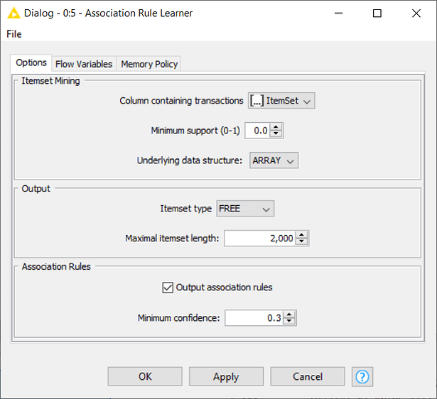 Error Association Rule Learner 0 5 Execute Failed Arrayindexoutofboundsexception 1