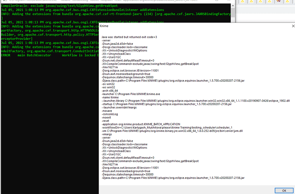 Error when using task scheduler - KNIME Analytics Platform - KNIME Community Forum