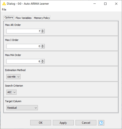 Issue with Auto ARIMA Learner - KNIME Analytics Platform - KNIME Community Forum