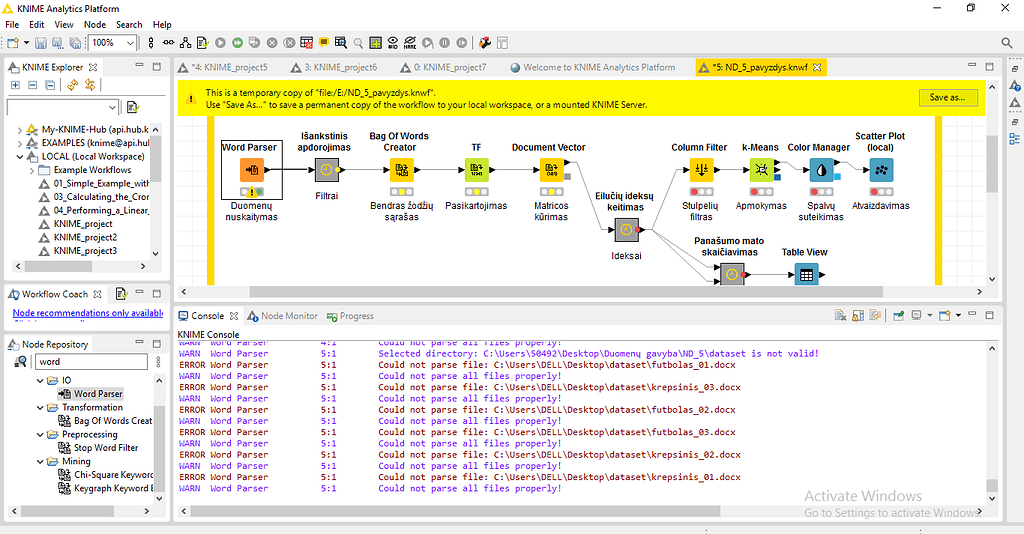Help. Word parser errors - KNIME Extensions - KNIME Community Forum