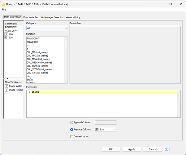 Math Formula (Multiple Column): No error thrown upon Variable Type ...