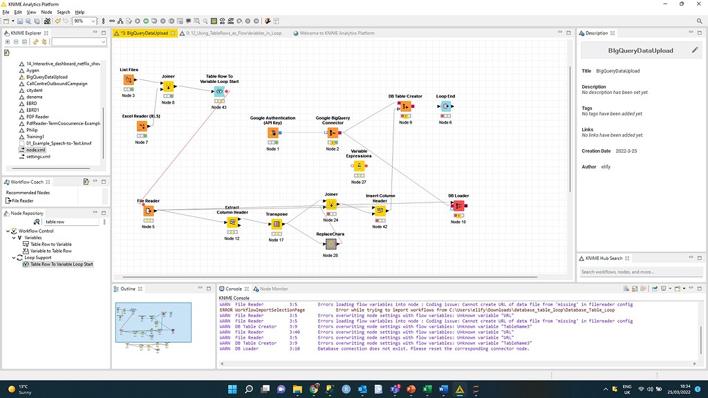 Creating A Loop To Import Data To Bigquery Knime Analytics Platform Knime Community Forum