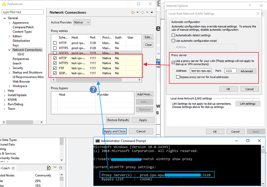 Proxy Settings: How to add manual custom entries? How does the option "native" work? - KNIME ...