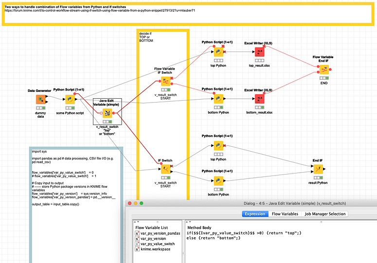 To control Workflow Stream Using If Switch using Flow variable from a ...